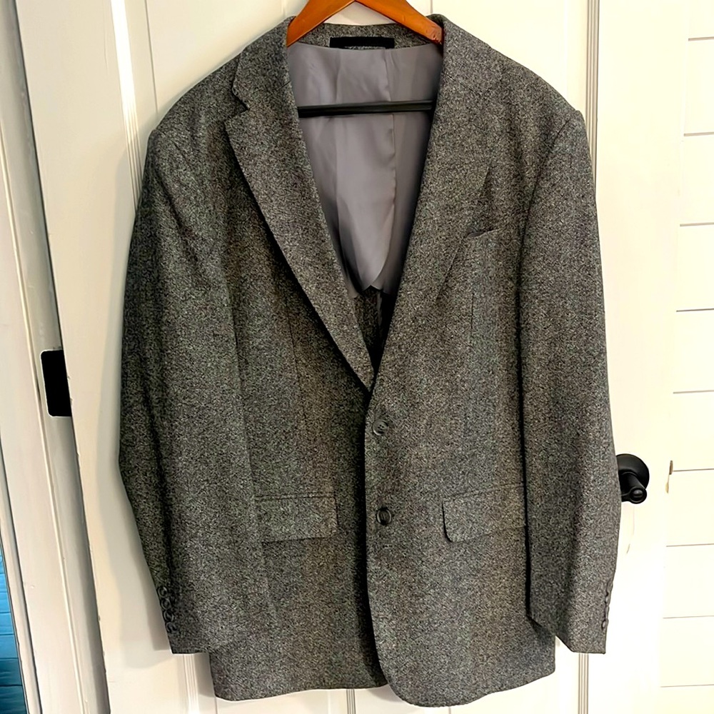 Abraham Moon & Sons Light Weight Dark Gray Tweed Jack… - Gem